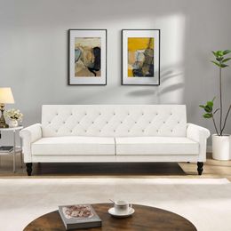Schlafsofa DOREL HOME, B:222cm H:82cm T:83cm, beige, 100% Polyester, Jugendzimmer, Sofas, "Tyne", Schlafsofa 222 cm, Bettfunktion (110/190cm),