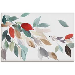 Leinwandbild Artland, B:90cm H:60cm, bunt, Leinwand, Wohnzimmer, Bilder, "Herbstfarbene Bl&auml;tter III", auf Holzrahmen gespannt