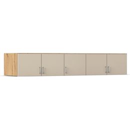 Aufsatzschrank Rauch, B:226cm H:39cm T:54cmeiche artisan, beige (champagner), griffe alu, Holzwerkstoff, Schr&auml;nke, "Gamma", f&uuml;r eine maximale Nutzung