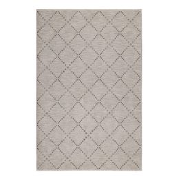 Teppich Esprit, B:133cm H:12mm L:200cmgrau, Polyester, Wohnzimmer, Teppiche, "Ina", Kurzflorteppich, gewebt, geometrisch, modern, Wohnzimmer, streifen