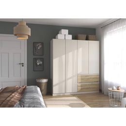 Dreht&uuml;renschrank Rauch, B:181cm H:197cm T:54cmbeige (champagner), eiche artisan, eingriffe beige (champagner), Holzwerkstoff, Schr&auml;nke,