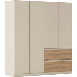 Dreht&uuml;renschrank Rauch, B:181cm H:197cm T:54cmbeige (champagner), eiche artisan, eingriffe beige (champagner), Holzwerkstoff, Schr&auml;nke,