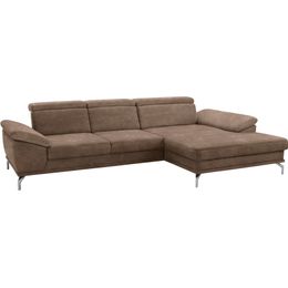 Sit & More Ecksofa SIT & MORE, B:311cm H:85cm T:181cm, braun, Wohnzimmer, Sofas, "Scorpio L-Form", inklusive Sitztiefenverstellung, wahlweise mit Kopfverstellung