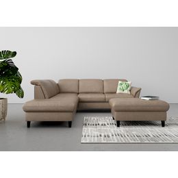 Sit & More Ecksofa SIT & MORE, B:261cm H:88cm T:224cm, grau, 100% Polyester, Wohnzimmer, Sofas, "Maggiore L-Form", wahlweise mit Kopfteilverstellung,