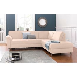 Sit & More Ecksofa SIT & MORE, B:250cm H:87cm T:201cm, beige, Kunstleder SOFTLUX;Luxus-Microfaser (100% Polyester), Wohnzimmer, Sofas, "Texel L-Form", mit