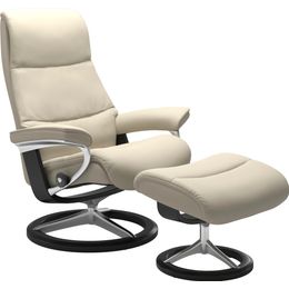 Fu&szlig;hocker stressless, B:57cm H:43cm T:47cm, beige, Leder BATICK: BATICK ist ein leicht korrigiertes, durchgef&auml;rbtes und genarbtes M&ouml;belleder, bei dem