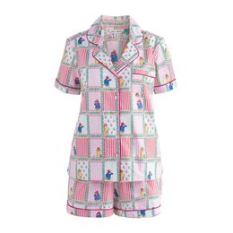 Cath Kidston Shorty 'Paddington' Damen Gr&ouml;&szlig;e XXXL blau / gr&uuml;n / pink / wei&szlig; Winterkleid