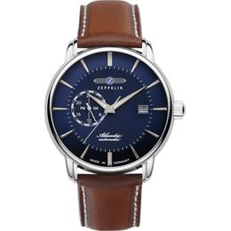 Zeppelin Herren Automatikuhr "Atlantic Automatic", braun, Armbanduhren, Armbanduhr, Herrenuhr, Datum, Lederarmband, Made in Germany