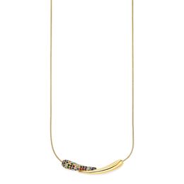 Firetti Damen Kette mit Anh&auml;nger "Schmuck, Geschenk, Edelstahlkette gelbgoldfarben", Edelstahl, L: 47 B: 0,9mmgelbgoldfarben, kristallwei&szlig;, blau,