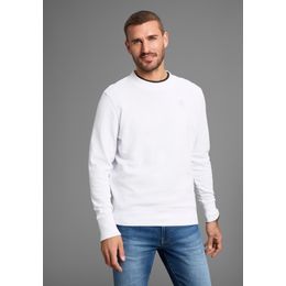 DELMAO Herren Sweatshirt, wei&szlig;, Basic, Gr. 4XL, unifarben, angeraute Sweatware, Obermaterial: 60% Baumwolle, 40% Polyester, Sweatshirts, Langarm,