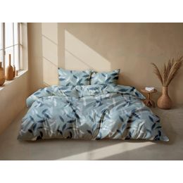 Bettw&auml;sche ZO HOMEblau, Flanell, Obermaterial: 100% Baumwolle, Bettw&auml;sche, "Zohome Bettw&auml;sche Baumwolle Flanell Astrid", Bettw&auml;sche aus 100%