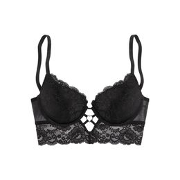 Vivance Damen Push-up-BH "Francesca", Gr. 70, schwarz, Spitze, Obermaterial: 88% Polyamid, 12% Elasthan, BHs, in Bustier-Form, sexy Dessous