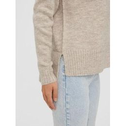 V&eacute;ro Moda VERO MODA Damen Stehkragenpullover "VMLEFILE OVERSIZE BOXY BLOUSE GA NOOS", braun, Gr. L, Strick, Obermaterial: 70% Polyacryl, 27% Nylon, 3%