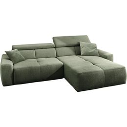 Jockenh&ouml;fer Ecksofa, B:299cm T:211cmsalbei, gr&uuml;n, JOCKENH&Ouml;FER GRUPPE, Korpus: 100% Polyester;Kissen: 100% Polyester, Wohnzimmer, Sofas, "Unos L-Form, B: 299 cm,