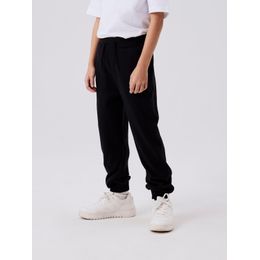 name it Jungen Sweathose "NKMVIAN NREG SWE PANT BRU NOOS", schwarz, Gr. 122, unifarben, angeraute Sweatware, Obermaterial: 100% Baumwolle, Hosen