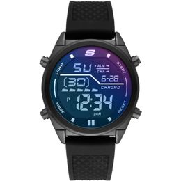 Skechers Herren Chronograph "KENTWOOD", schwarz, Armbanduhren, Quarzuhr, Armbanduhr, Herrenuhr, Silikonarmband, digital, Wochentag