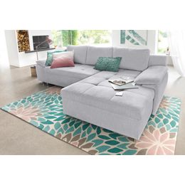 Ecksofa Home Affaire, B:270cm H:82cm T:90cm, silber, Struktur fein (95% Polyester, 5% Polyamid);Luxus-Microfaser ALTARA NUBUCK (100%