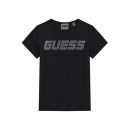Guess T-Shirt 'MINIME' M&auml;dchen Gr&ouml;&szlig;e 152 schwarz / silber
