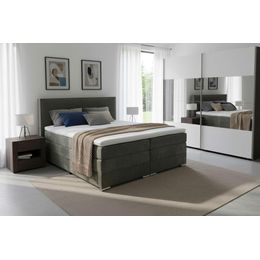 Boxspringbett Home Affaire, B:167cm L:219cmgr&uuml;n, 100% PES, Komplettbetten, "Romeo, Doppel- & Polsterbett, Federkernbett, Komfortbett, 160, 180 cm",