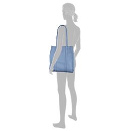 Gabor Damen Shopper "Elfie", blau, Lederimitat, clean, gepflegt, unifarben, Taschen, Damen Schultertasche mit einem Logo Rubber Patch