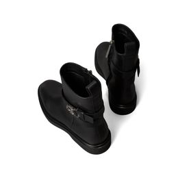 Calvin Klein Damen Stiefelette "ANKLE BOOT W/ METAL LOGO", Gr. 41schwarz, Leder, unifarben, Schuhe, Boots, Klassik-Stiefelette, Blockabsatz, mit