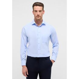 Eterna Herren Langarmhemd "MODERN FIT", blau, Gr. 48, Popeline, 100% Baumwolle, Hemden, NON IRON (b&uuml;gelfrei)