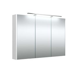 Badezimmerspiegelschrank Welltime, B:98,2cm H:65cm T:12cm, wei&szlig;, FSC-zertifizierter Holzwerkstoff, Schr&auml;nke, "Joy, Badm&ouml;bel, mit Beleuchtung,