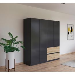 Dreht&uuml;renschrank Rauch, B:181cm H:197cm T:54cmgraumetallic, eiche artisan, eingriffe graumetallic, Holzwerkstoff, Schr&auml;nke, "Kleiderschrank Schrank