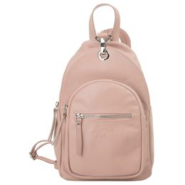 Samantha Look Damen Cityrucksackrosa, Leder, Rindsleder, beschichtet, leicht gl&auml;nzend, Rucks&auml;cke, echt Leder, Made in Italy