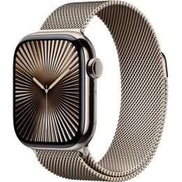 Apple Smartwatch "Watch 10 Titan", 42,mit eSIM, One-Size, Milanaise, beige, Smartwatches
