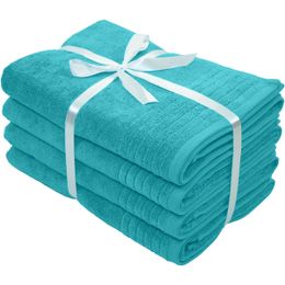 Duscht&uuml;cher OTTO HOME "Sanremo Premium, Premium Handt&uuml;cher, 600 gr/m&sup2;, 70x140cm", aqua, B:70cm L:140cm, Frottier, Frottier, Handt&uuml;cher, mit Bord&uuml;re, flauschig und weich, dicke Qualit&auml;t, 5 Jahre Garantie
