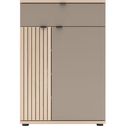 Schuhschrank Innostyle, B:70cm H:103cm T:38cmbasalt, riva eiche, Holzwerkstoff, MDF, Metall, Flur, Schr&auml;nke, "PISA Schuhschrank", Soft Close, AB-