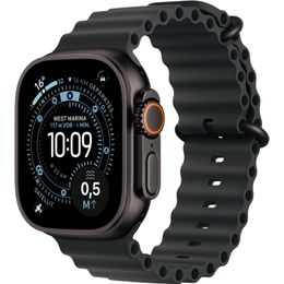 Apple Smartwatch "Watch Ultra 3 GPS + Cellular 49mm", 49,mit eSIM, One-Size, Ocean Bandschwarz, Smartwatches