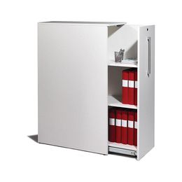 Hoch-Auszugschrank Seattle, HxBxT 1250 x 400 x 800 mm, rechts, wei&szlig; geb&uuml;rstet kaiserkraft