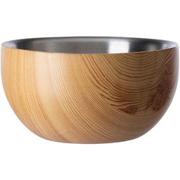 Dekoobjekt Fink, B:15cm H:8cm T:15cm &Oslash;:15cmbraun, silberfarben, Edelstahl, Dekofiguren, "TIMBER"