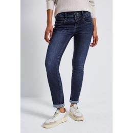 Street One Damen Slim-fit-Jeans, blau, Gr. 36, unifarben, Jeans, 72% Baumwolle, 25% Polyester, 3% Elasthan, Jeans, Middle Waist