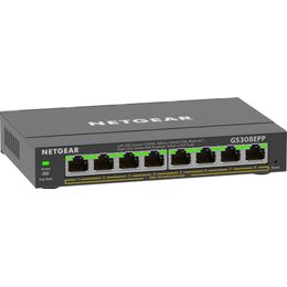 Netgear Netzwerk-Switch "GS308EPP", B:15,8cm H:2,7cm T:10,1cm, schwarz, Netzwerk-Switches