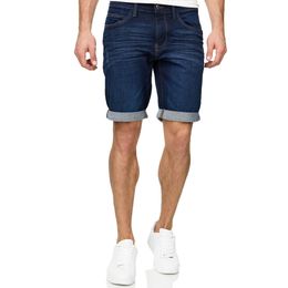INDICODE Herren Shorts "INKaden", blau, Gr. S, washed, Denim/Jeans, Obermaterial: 98% Baumwolle, 2% Elasthan, Hosen