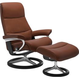 Fu&szlig;hocker stressless, B:57cm H:43cm T:47cm, braun, Leder BATICK: BATICK ist ein leicht korrigiertes, durchgef&auml;rbtes und genarbtes M&ouml;belleder, bei dem