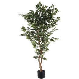 Kunstpflanze Creativ green, B:10cm H:150cm, gr&uuml;n, Kunststoff, Polyester, Badezimmer, Kunstpflanzen, "Ficus Benjamini"