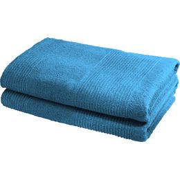 Badetuch Fleuresse, B:90cm L:200cm, blau, Frottier, Obermaterial: 100% Baumwolle, Handt&uuml;cher, "2828", Duschhandt&uuml;cher, Handt&uuml;cher, Walkfrottee, 100%