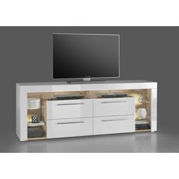 TV-Schrank Stolkom, B:179cm H:66cm T:44cm, wei&szlig;, Holzwerkstoff, Wohnzimmer, Schr&auml;nke, "Goal TV Lowboard, B/H/T 179x67x 44 cm", %RESET$