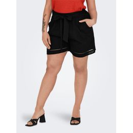 Only CARMAKOMA Damen Shorts "CARJUPITER LIFE SHORTS WVN", schwarz, Gr. 46, unifarben, Web, Obermaterial: 50% Viskose, 35% Baumwolle, 15% Leinen, Hosen