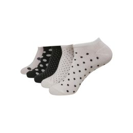 Urban Classics Damen Basicsocken "Urban Classics Unisex No Show Socks Dots 5-Pack", Gr. 35wei&szlig;, schwarz, Baumwolle, Elasthan, Polyester, Socken