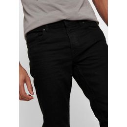 Only & Sons ONLY & SONS Herren Slim-fit-Jeans "ONSLOOM SLIM LBD 8263 AZG DNM NOOS", schwarz, Gr. 29, Abriebeffekte, Denim/Jeans, Obermaterial: 99% Baumwolle, 1%