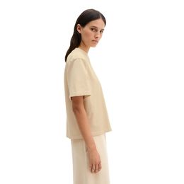 Marc O'Polo MARC O'POLO Damen T-Shirt "aus recycelter und Bio-Baumwolle"linen beige, Basic, Gr. L, unifarben, Obermaterial: 100% Baumwolle, Shirts
