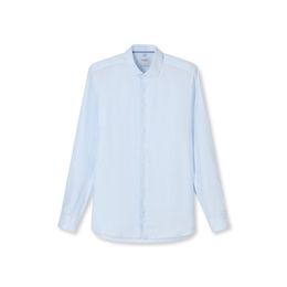 OLYMP Herren Businesshemd "OLYMP Level Five garment washed, Body Fit, Kent"hellblau, Gr. 43, 57% Leinen, 43% Baumwolle, Hemden