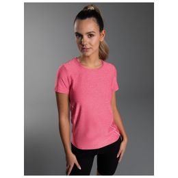 TRIGEMA Damen T-Shirt "TRIGEMA Sportshirt in Melange-Optik", rosa, Gr. L, Stoff, 90% Polyester, 10% Elastan, Shirts