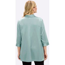 sheego Damen Longblusekalkmint, Gr. 48, unifarben, 100% Polyester, Blusen