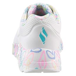 Skechers M&auml;dchen Sneaker "UNO LITE-LOVELY LUV", Gr. 31, bunt, Lederimitat, Textil, kontrastfarbene Details, Schuhe, Schn&uuml;rschuh mit bedruckter Sohle,